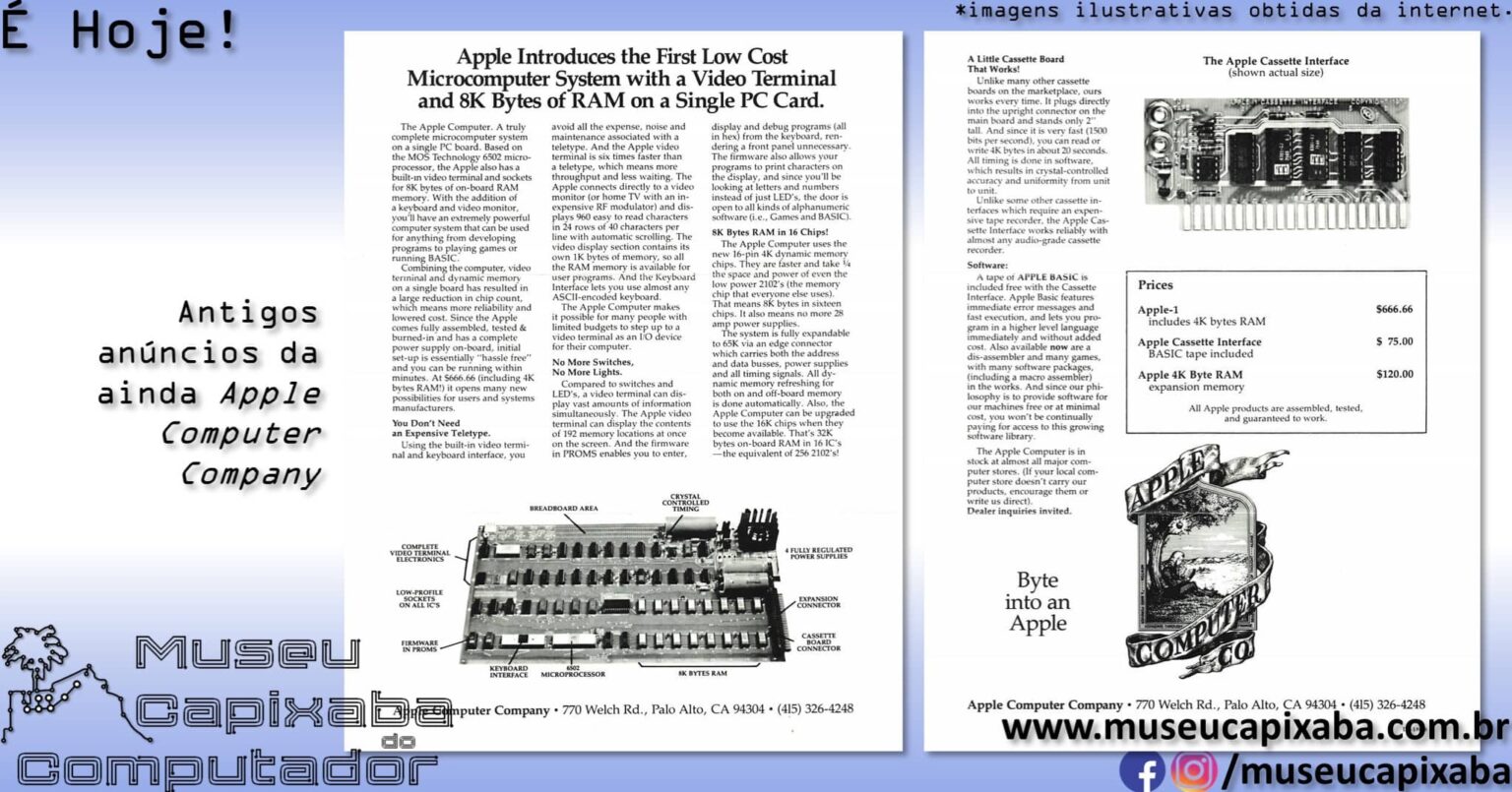 A Apple Computer Inc era oficialmente incorporada em 1977 – MCC - Museu ...