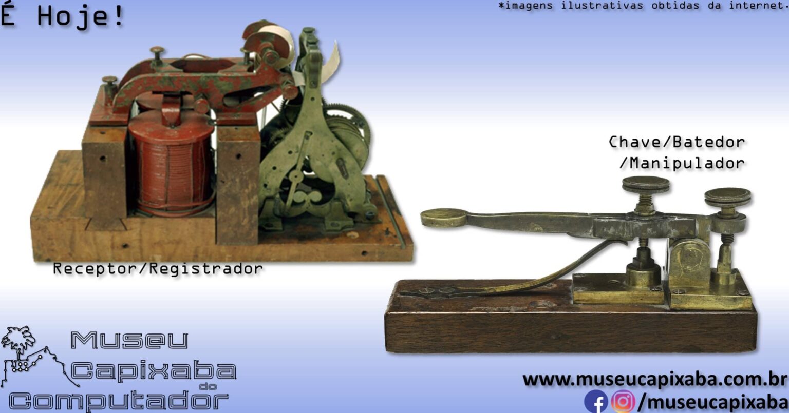 A primeira demonstração pública do telégrafo elétrico de um fio em 1838 ...