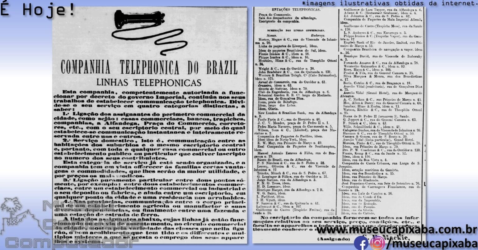 A primeira lista telefônica da história de 1878 – MCC - Museu Capixaba ...