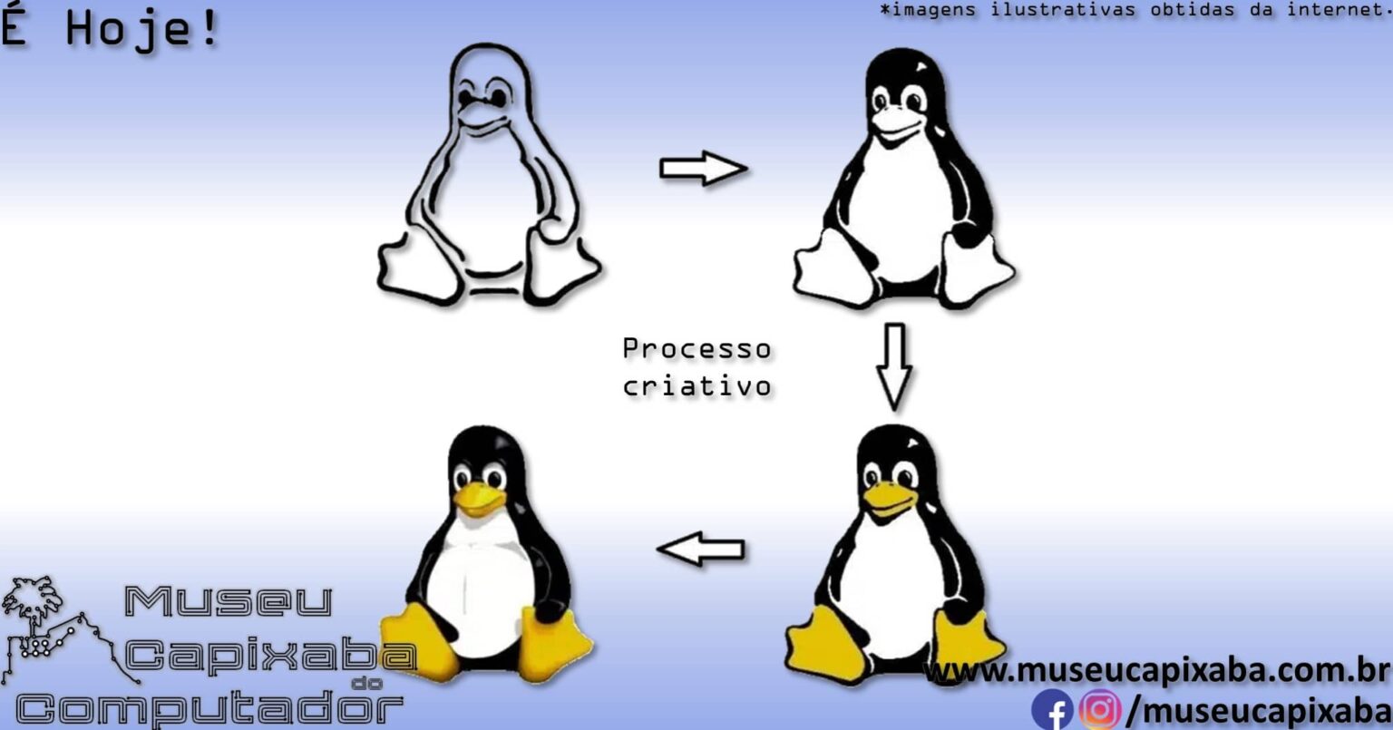 Tux a mascote do sistema Linux de 1996 – MCC - Museu Capixaba do Computador