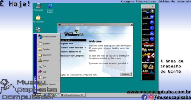 O sistema operacional Microsoft Windows 98 de 1998 – MCC - Museu ...