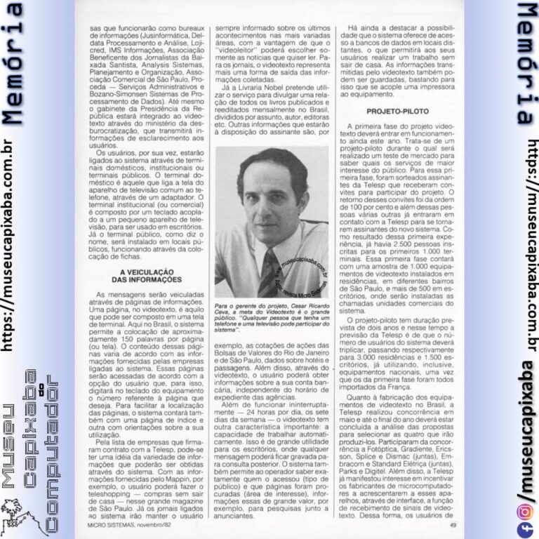 Videotexto começa no Brasil – Revista Micro Sistemas – 1982 – Artigos ...