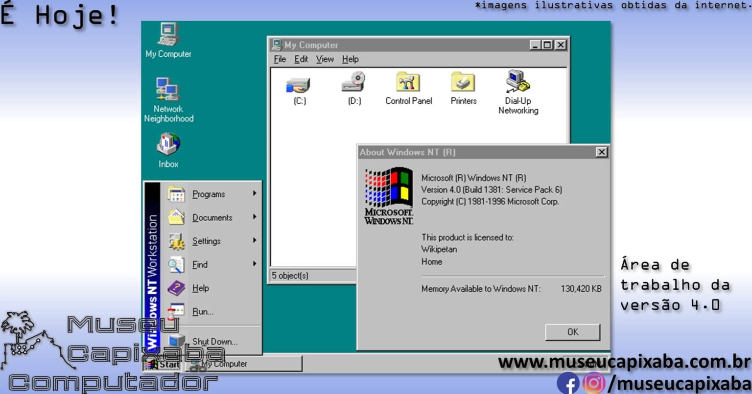 O sistema operacional Microsoft Windows NT 4 de 1996 – MCC - Museu ...