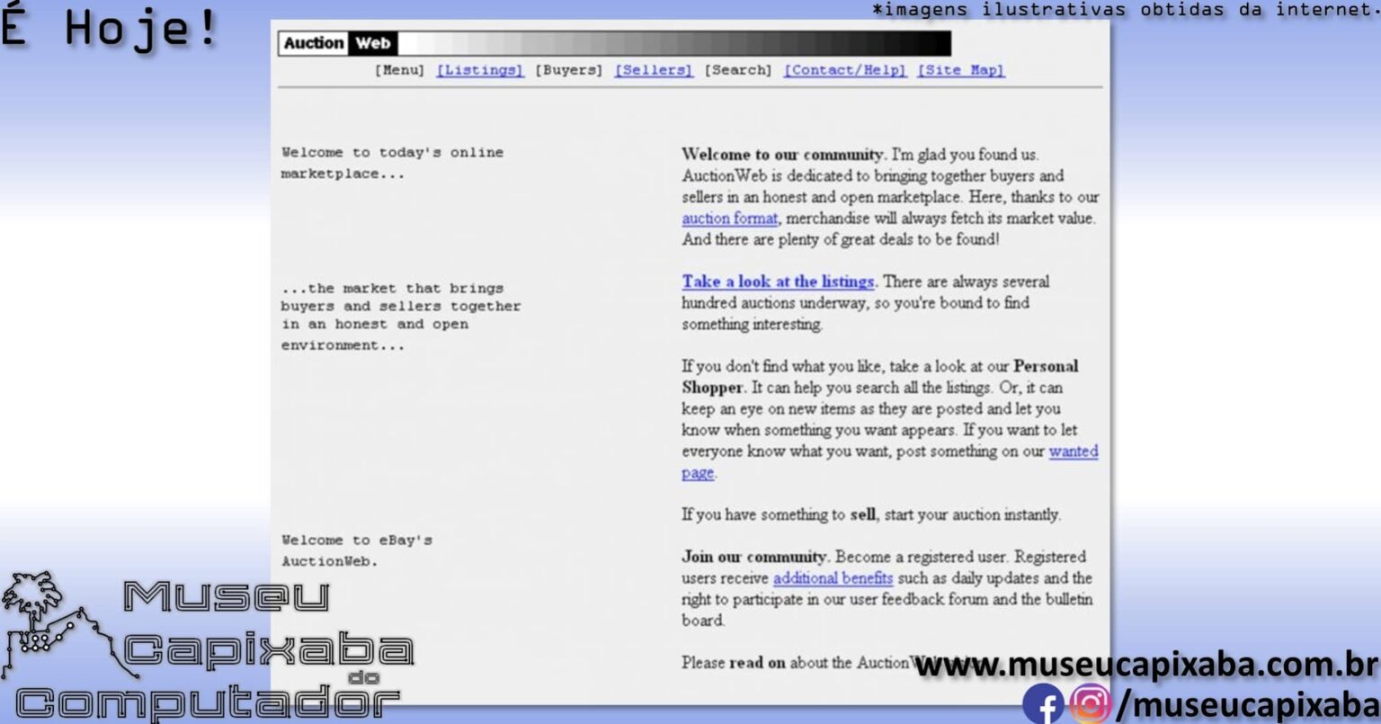 O domínio da internet eBay de 1995 – MCC - Museu Capixaba do Computador