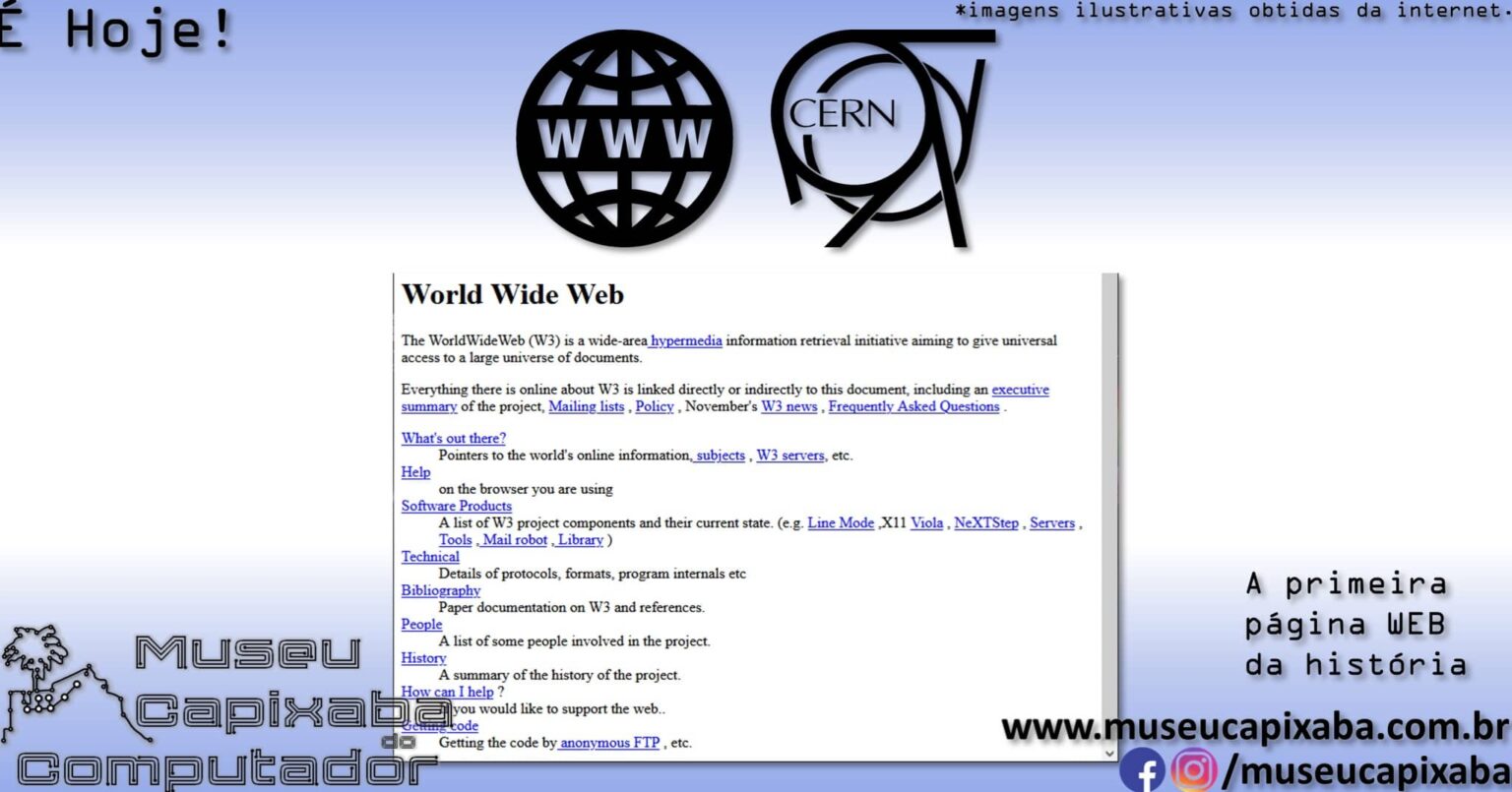 A primeira página WEB da história de 1991 – MCC - Museu Capixaba do ...