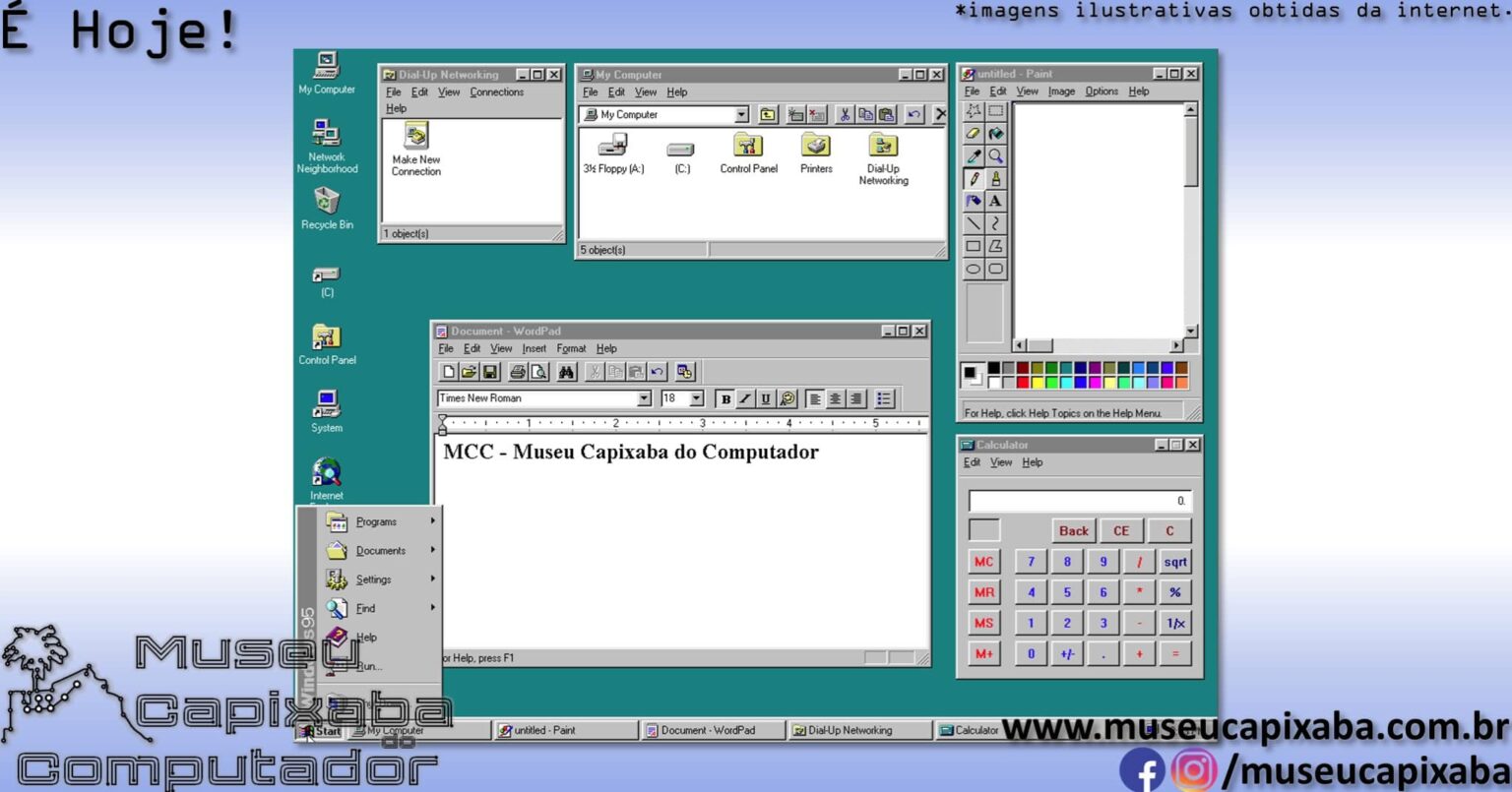 O sistema operacional Microsoft Windows 95 de 1995 – MCC - Museu ...