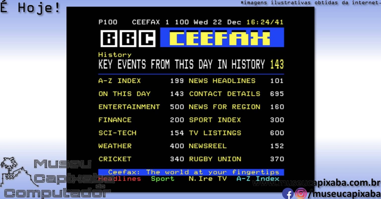 O Ceefax Teletext Service de 1974 – MCC - Museu Capixaba do Computador
