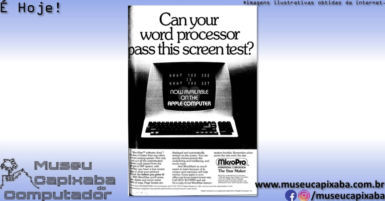 O editor de textos WordStar de 1978 – MCC - Museu Capixaba do Computador