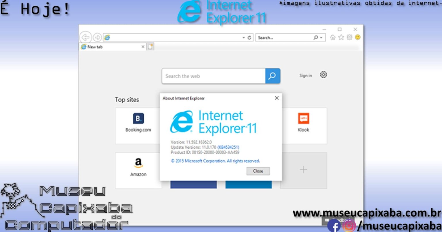 O navegador Microsoft Internet Explorer de 1995 – MCC - Museu Capixaba ...